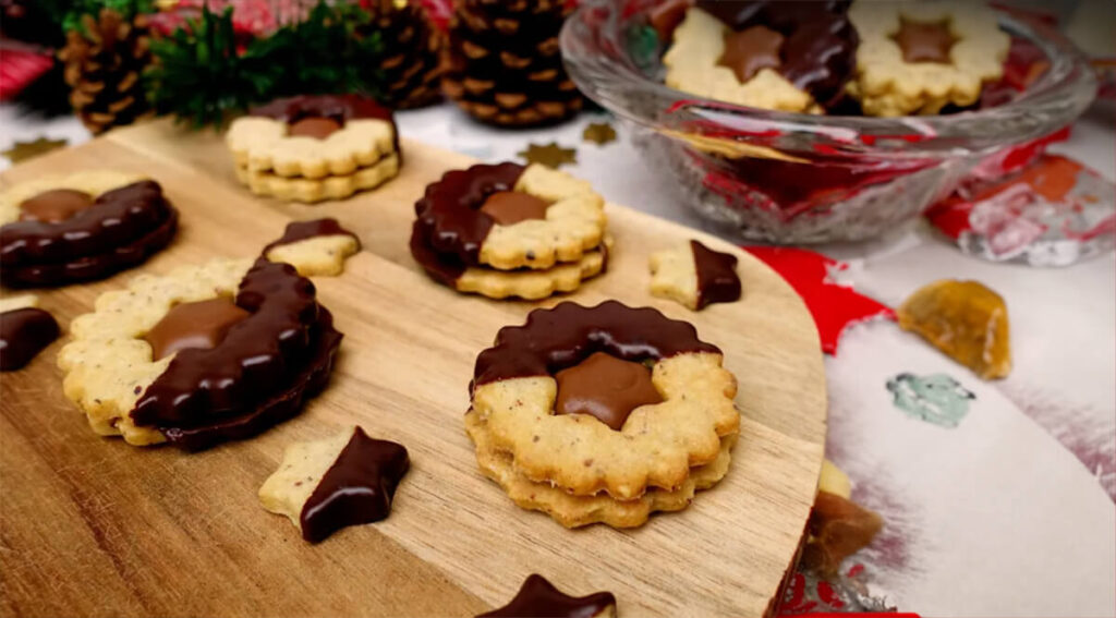 Linecké čokoládovo-orechové kolieska: Jednoduché a rýchle vianočné ...